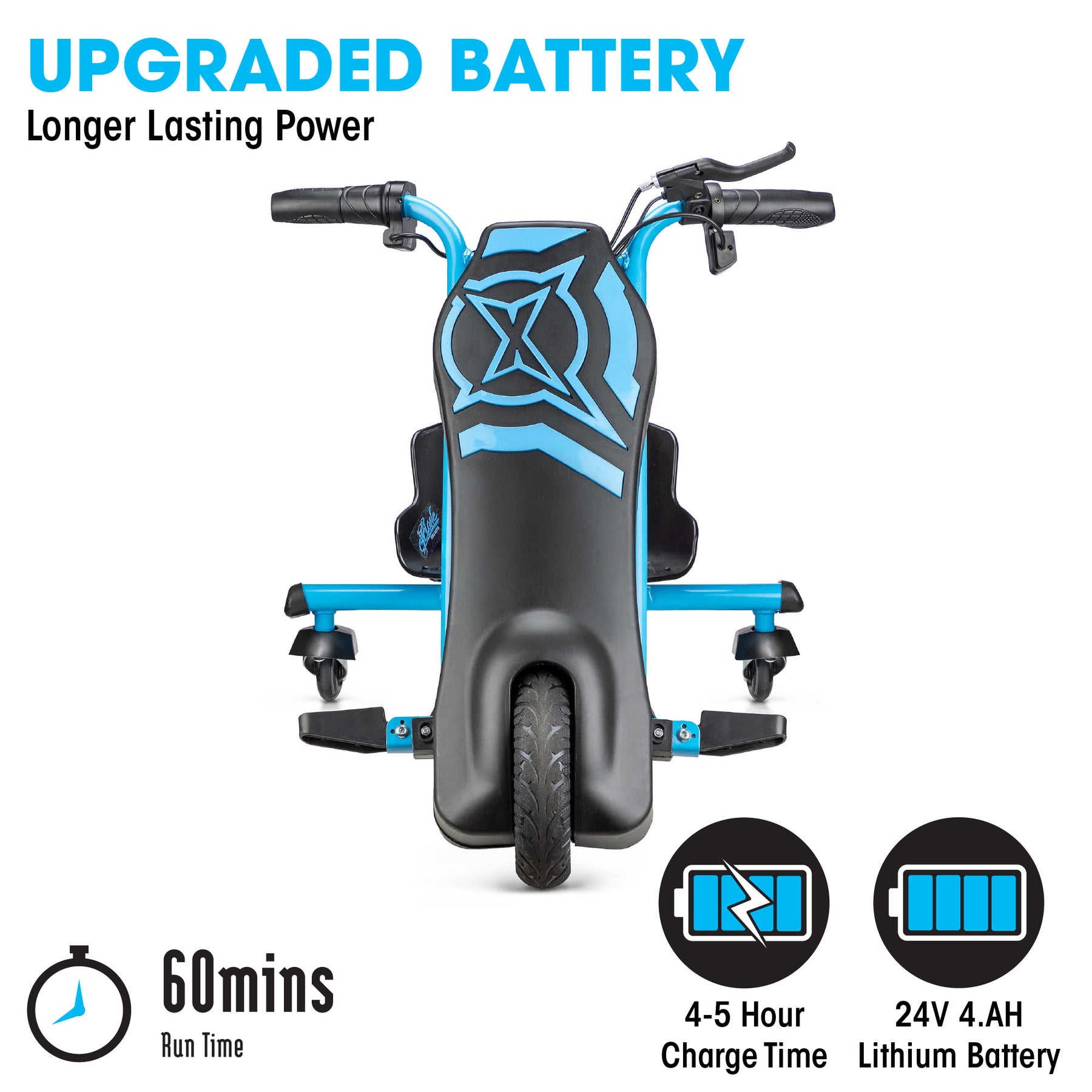 Kids Cyclone Electric Drift Go Kart | Black/Blue | Xootz