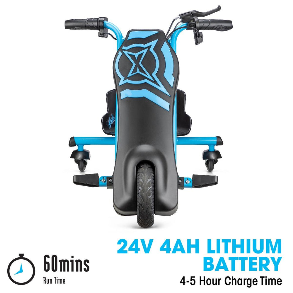 Kids Cyclone Electric Drift Go Kart | Black/Blue | Xootz