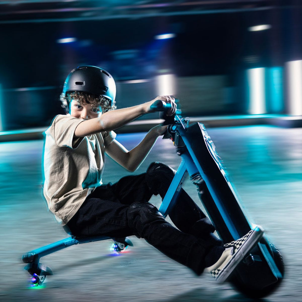 Kids Cyclone Electric Drift Go Kart | Black/Blue | Xootz