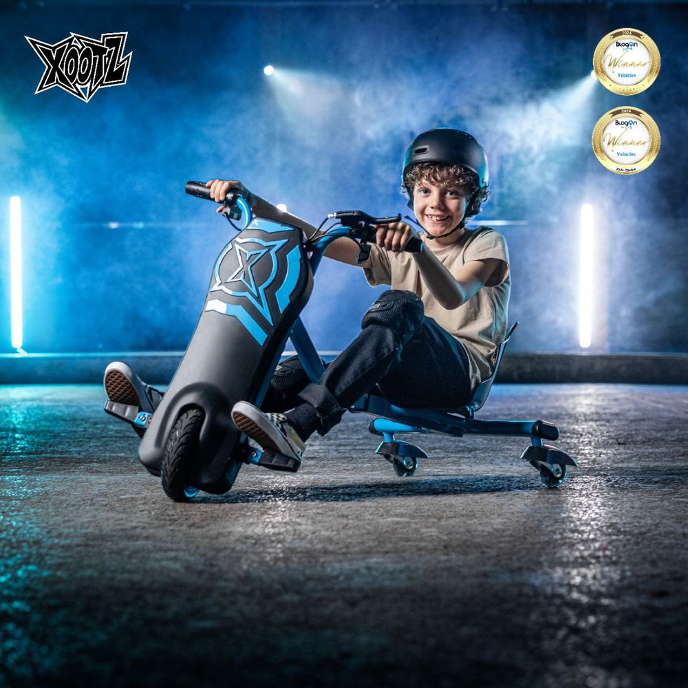 Kids Cyclone Electric Drift Go Kart | Black/Blue | Xootz