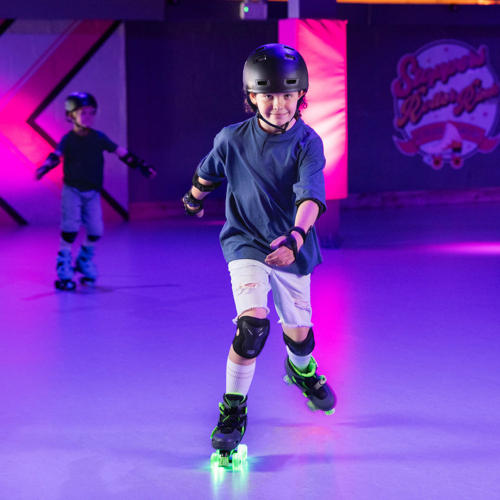 Kids LED Quad Roller Skates | Green | Xootz